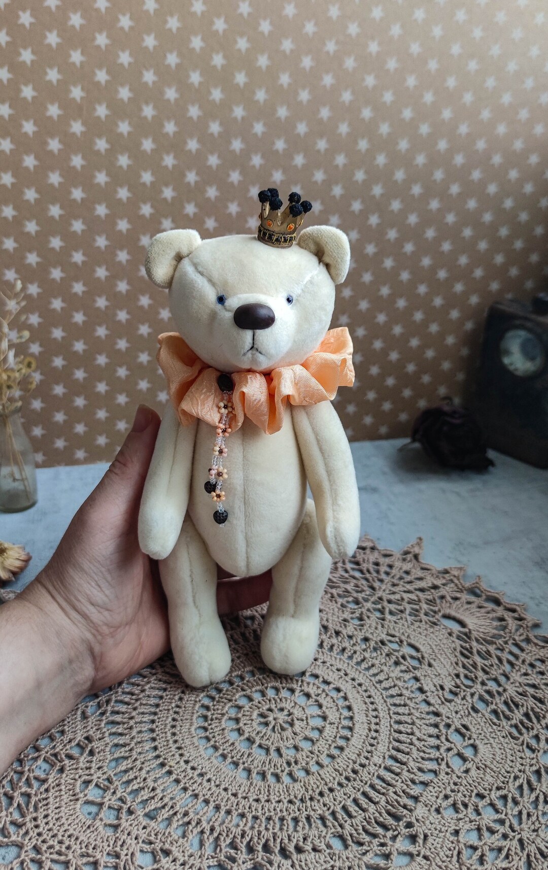 Collectible Velour Teddy Bear Handmade by the Author in a One-of-a-kind ...