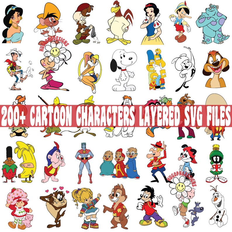 200+ Cartoon Retro Svg Png Bundle, Cartoon Design Png, Cartoon ...