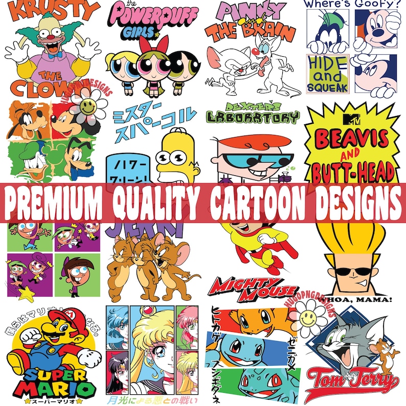 200+ Cartoon Retro Svg Png Bundle, Cartoon Design Png, Cartoon ...