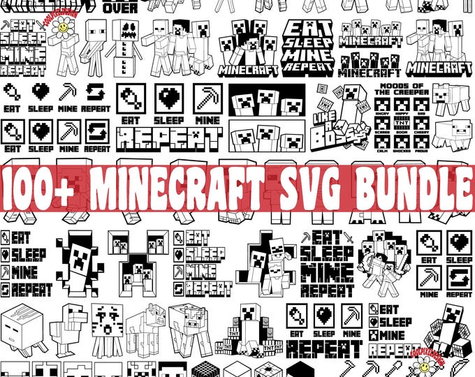 100+ Mine Svg Png Bundle, Gaming Mine Svg, Gift for Gamer, Mine Game ...