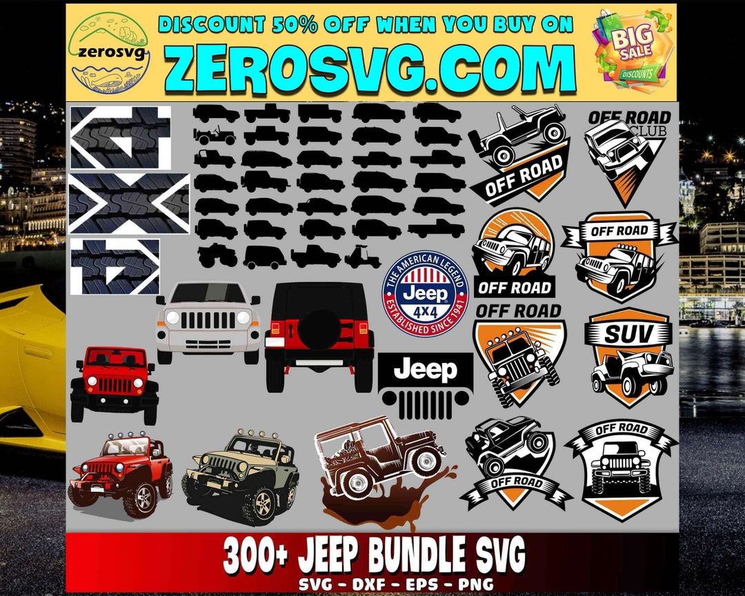 SALE 300 File Bundle Jeep SVG jeep Svg File Cut for - Etsy