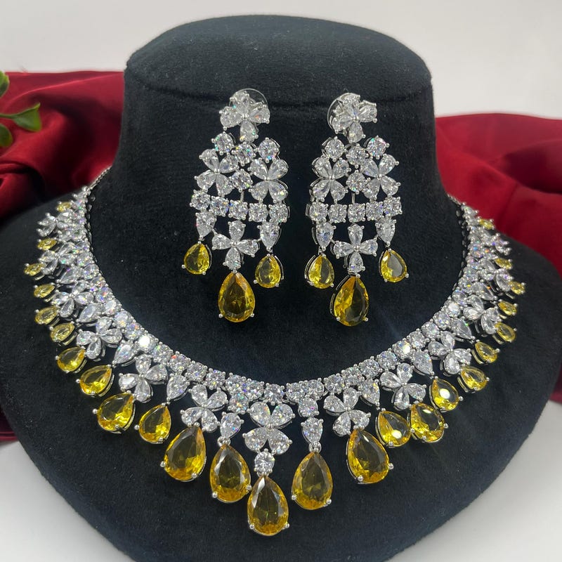 Yellow Necklace Set India - Etsy