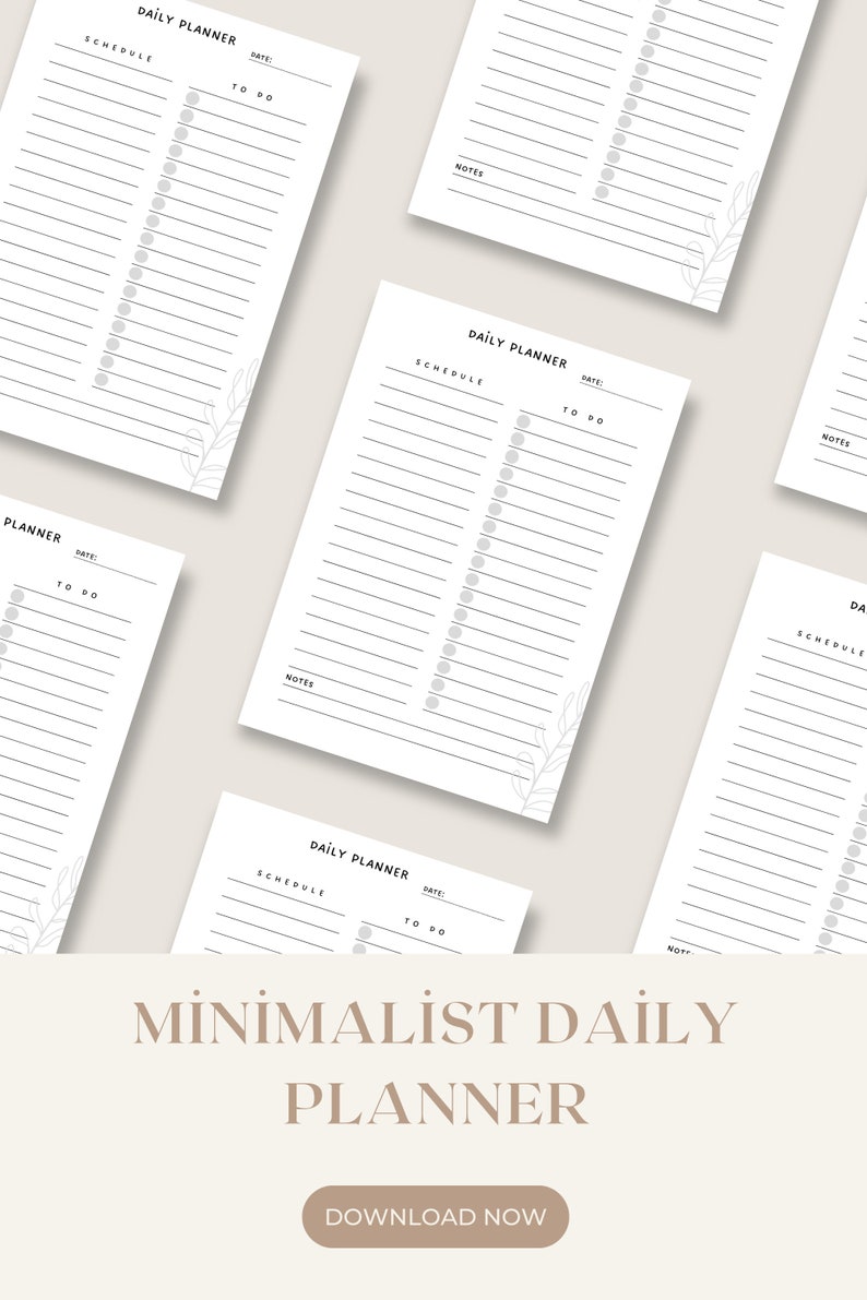 Minimal Daily Planner, Fillable Planner, Printable Planner, Schedule ...
