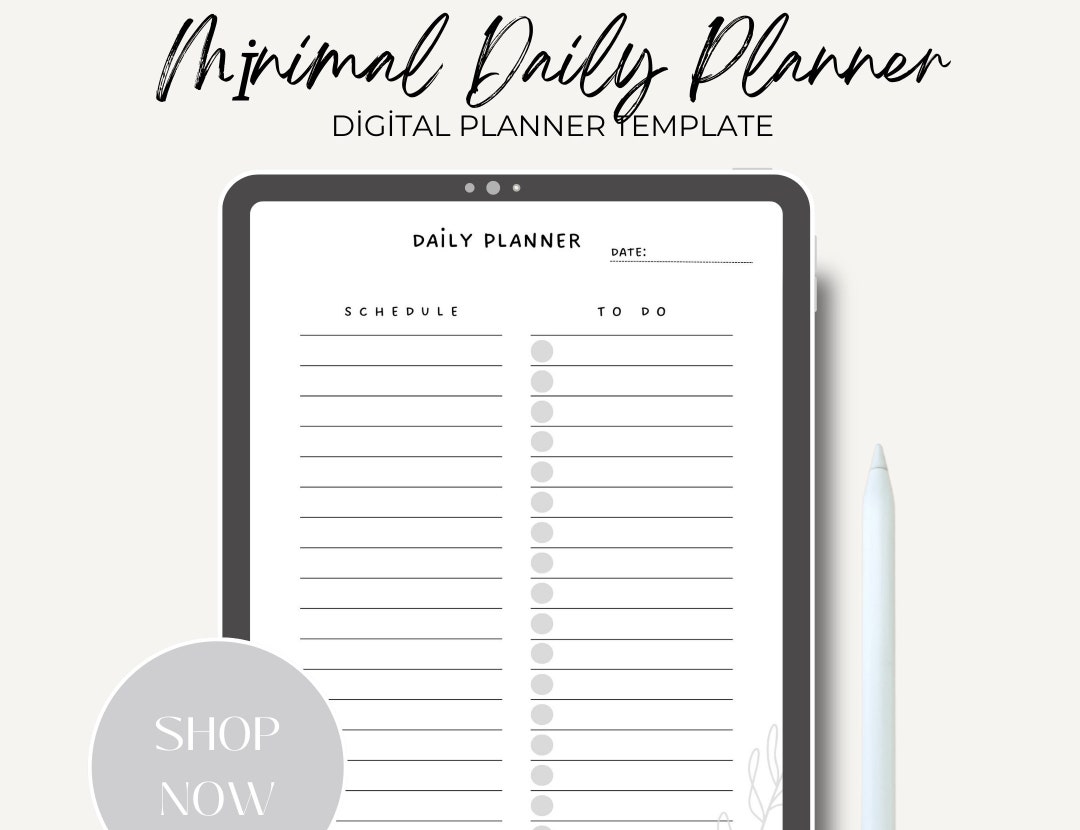 Minimal Daily Planner, Fillable Planner, Printable Planner, Schedule ...