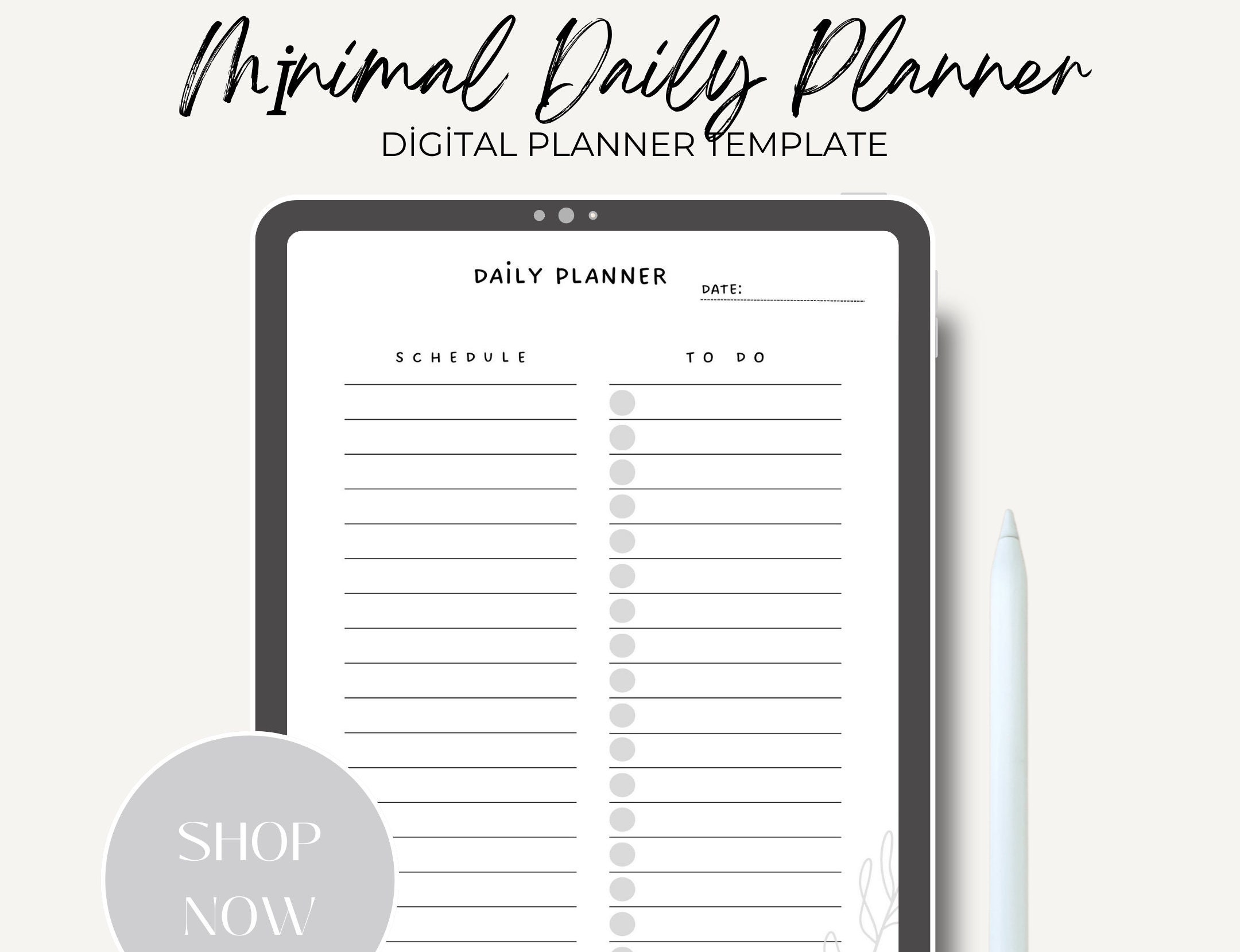 Minimal Daily Planner, Fillable Planner, Printable Planner, Schedule ...