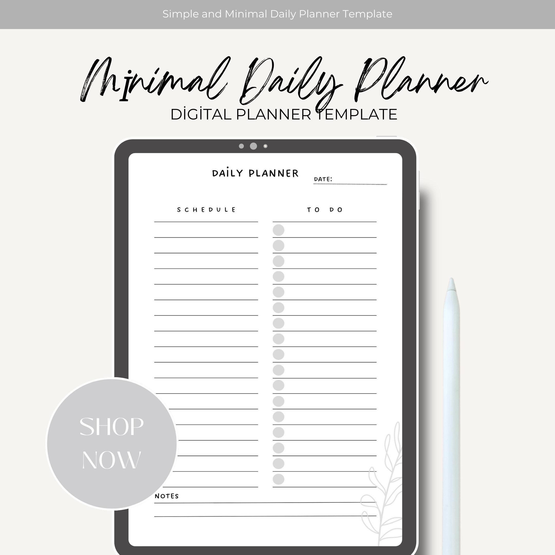 Minimal Daily Planner Fillable Planner Printable Planner - Etsy