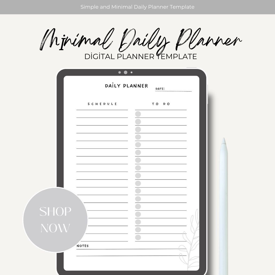 Minimal Daily Planner, Fillable Planner, Printable Planner, Schedule ...