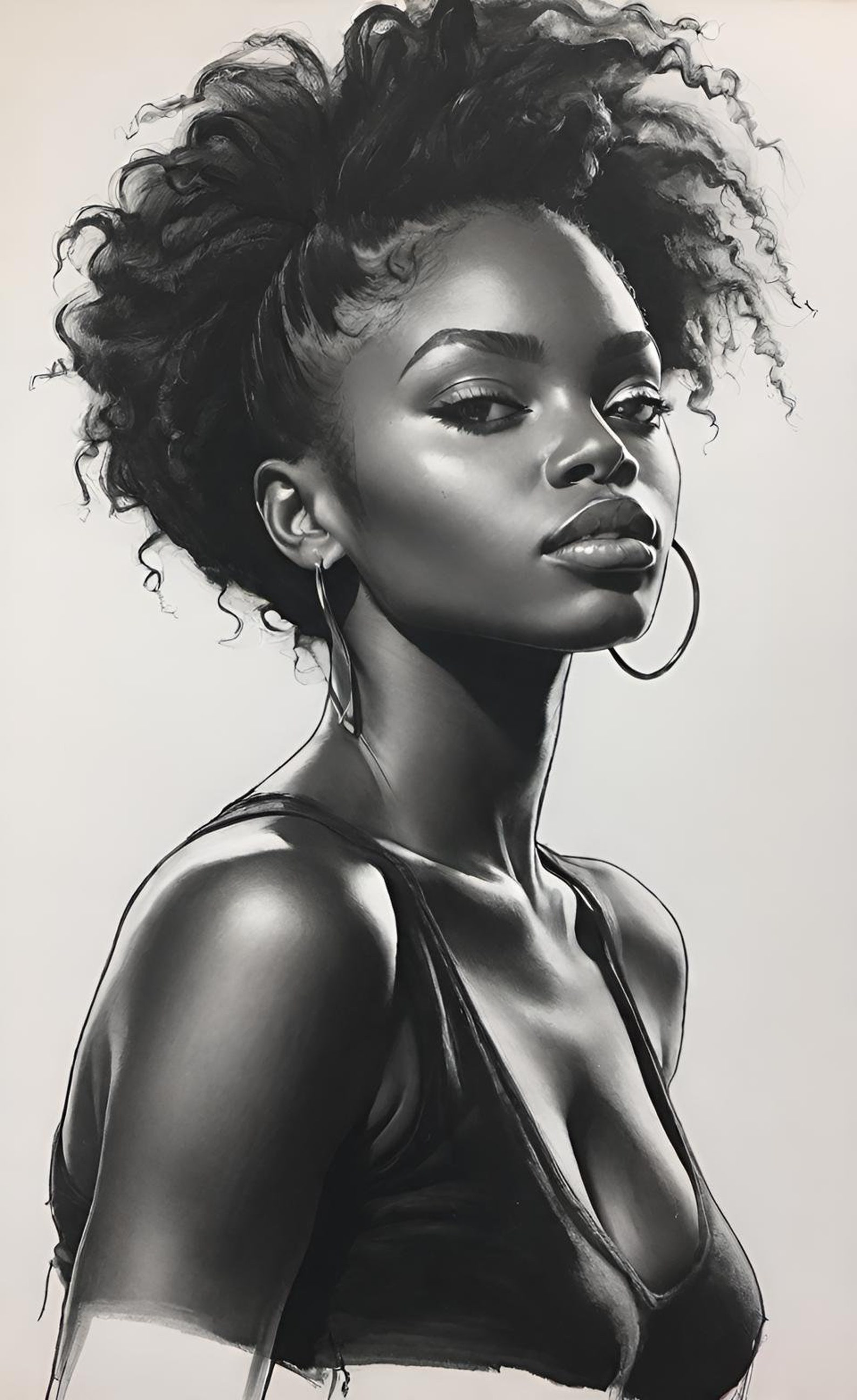 42 Elegant Pencil Drawing Black Woman Photo Wall Art - Etsy