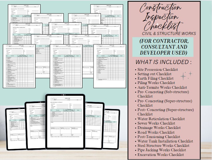Construction Inspection Checklist for Civil & Structure Works ...
