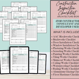 Construction Inspection Checklist for Architecture Works, Inspection ...