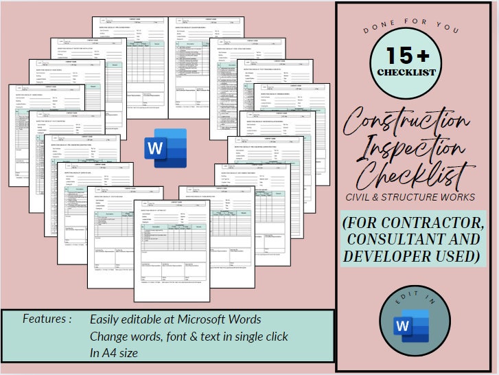 Construction Inspection Checklist for Civil & Structure Works ...