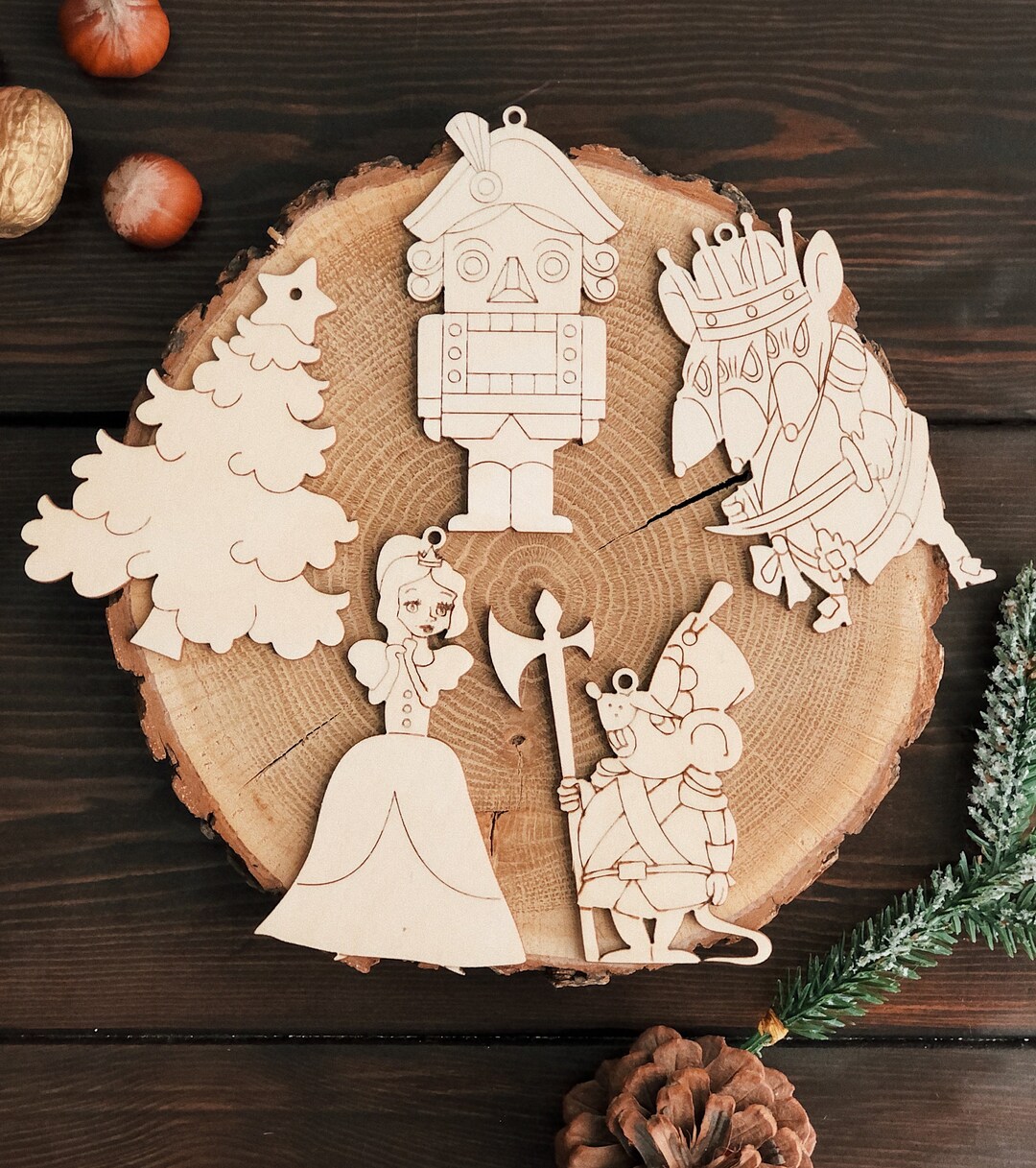 Christmas in July, Tree Ornament Painting Kit, Christmas Craft, Wooden ...