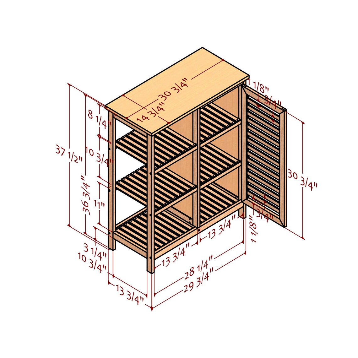 Freestanding Bathroom Cabinet DIY Plan, Bamboo Storage Cabinet Plan - Etsy