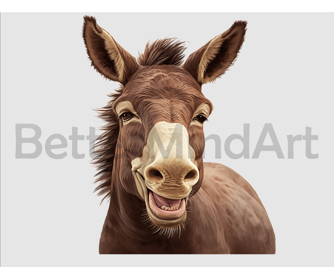 Happy Donkey Sublimation Designs T-shirt, Donkey Png, Donkey Clipart - Etsy