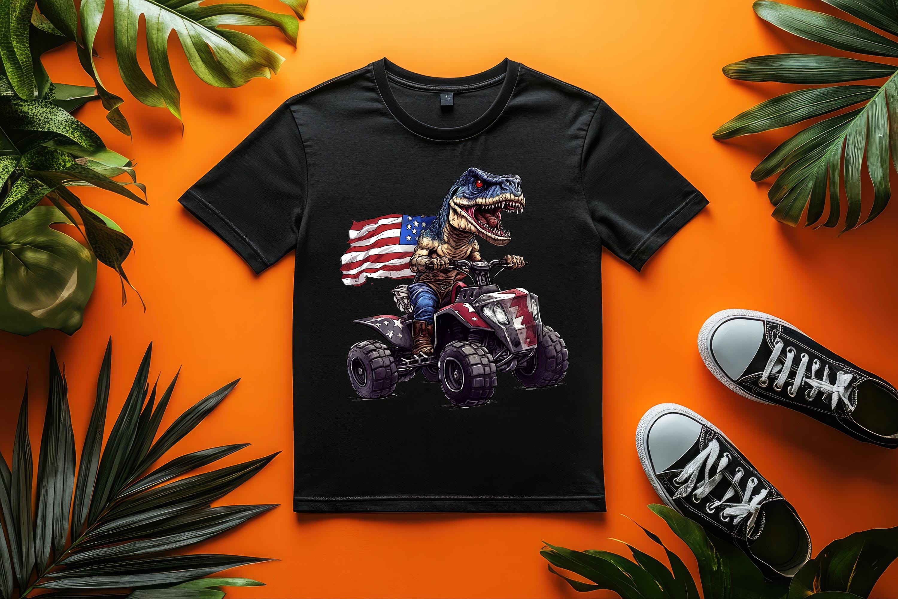 US American Flag T-rex Atv #2 Png, Sublimation Designs -digital ...