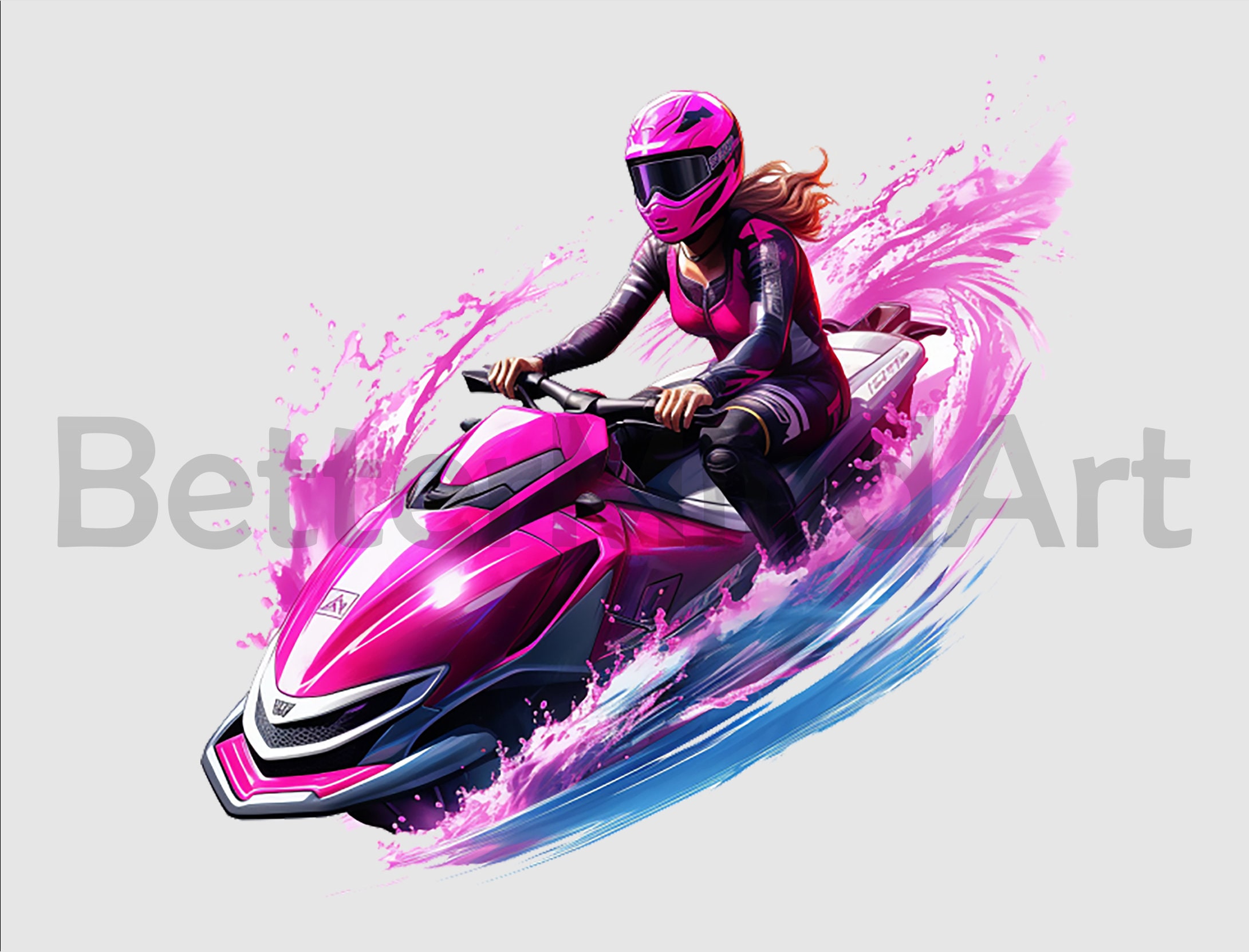 Im a Pink Jet Ski Girl Racer PNG Sublimation Designs - Jet Ski PNG ...