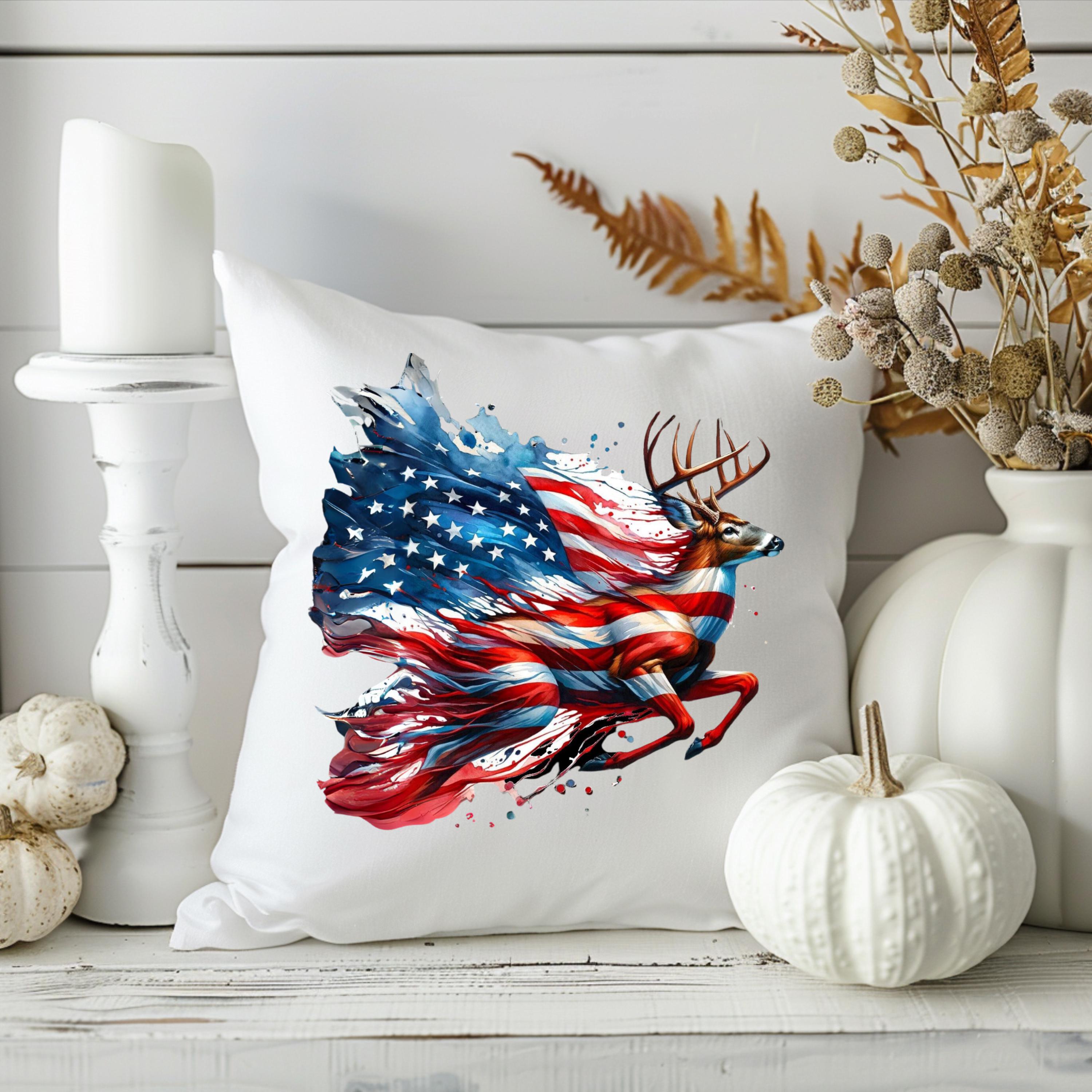 American Distress Flag Deer Sublimation Designs T-shirt, Deer Png ...