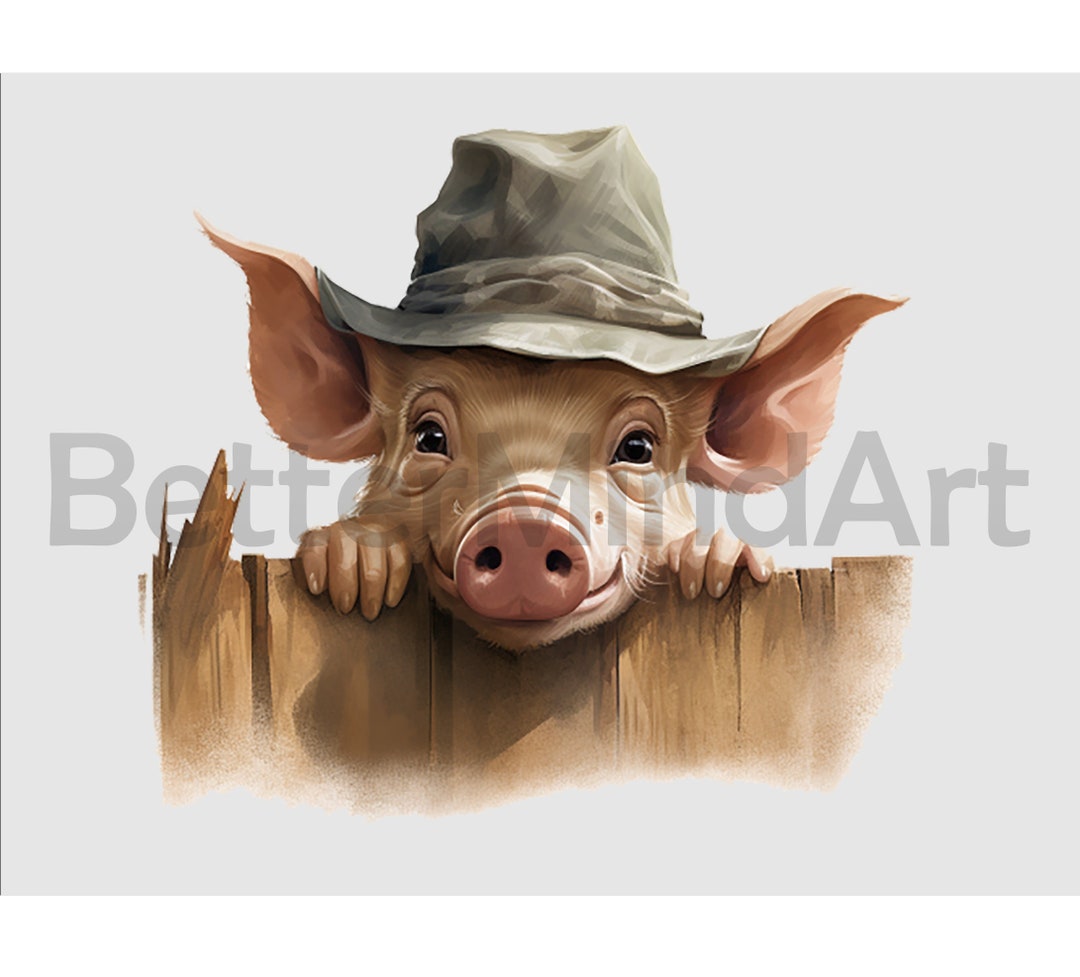 Peeking Cute Pig #02 Sublimation Designs T-shirt, Pig Png, Pig Clipart ...
