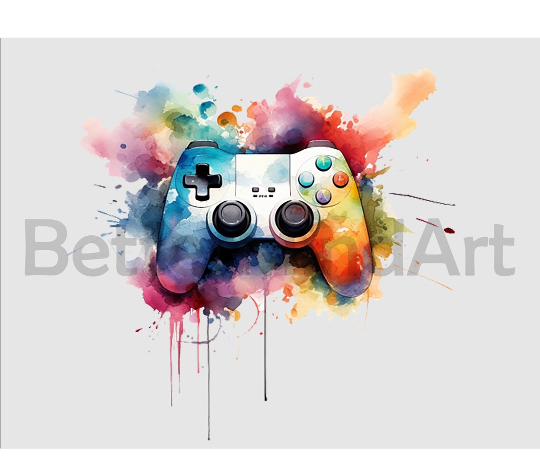 Watercolor Gaming Controller Sublimation Designs - Digital Downloads ...