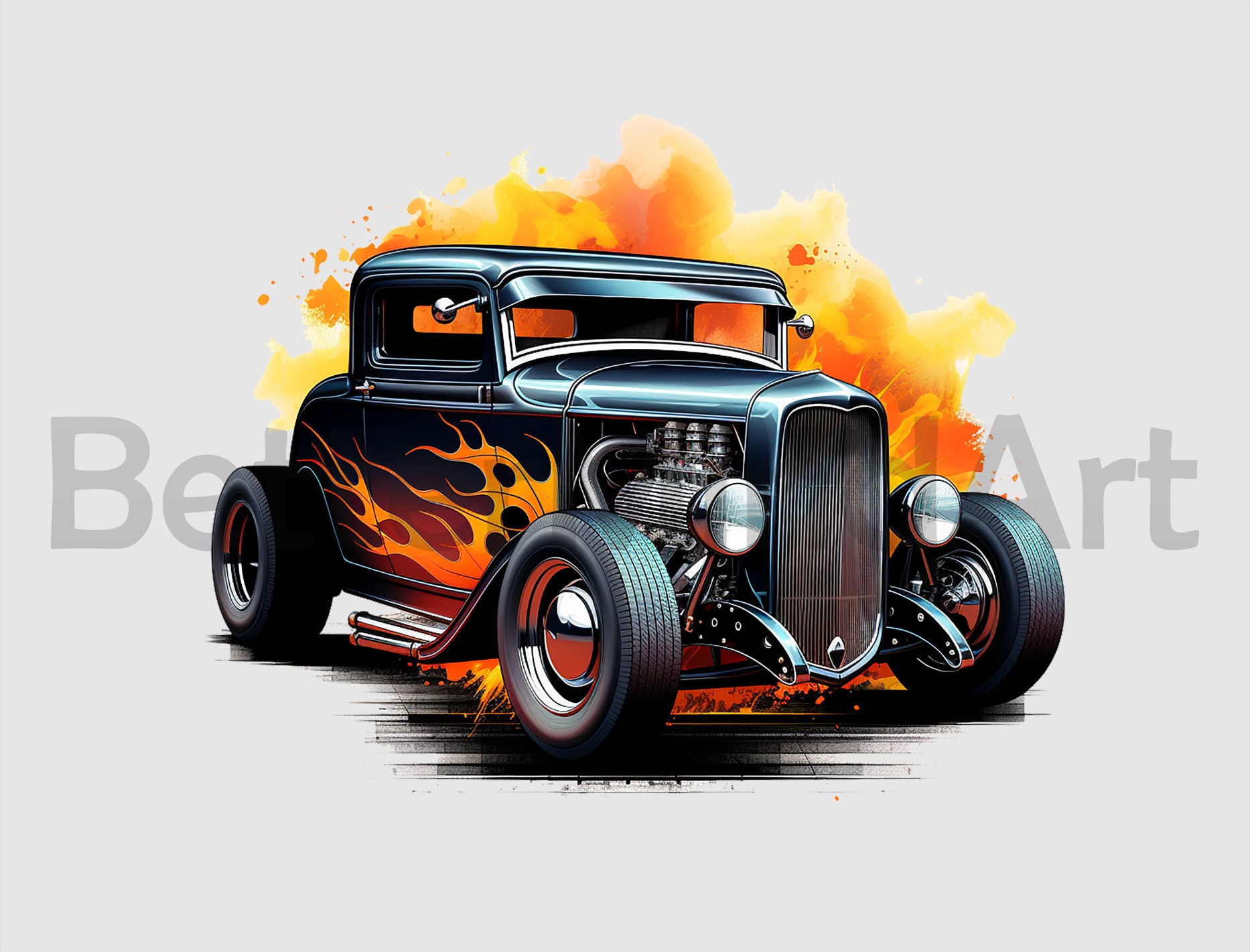 Classic Hot Rod Car #01 Sublimation Designs - Hot Rod PNG , Hot Rod ...