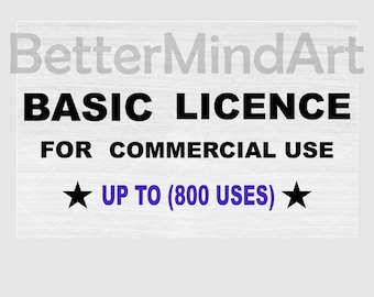 Basic Commercial License for up to 800 Uses/sales for 1 Person - Etsy