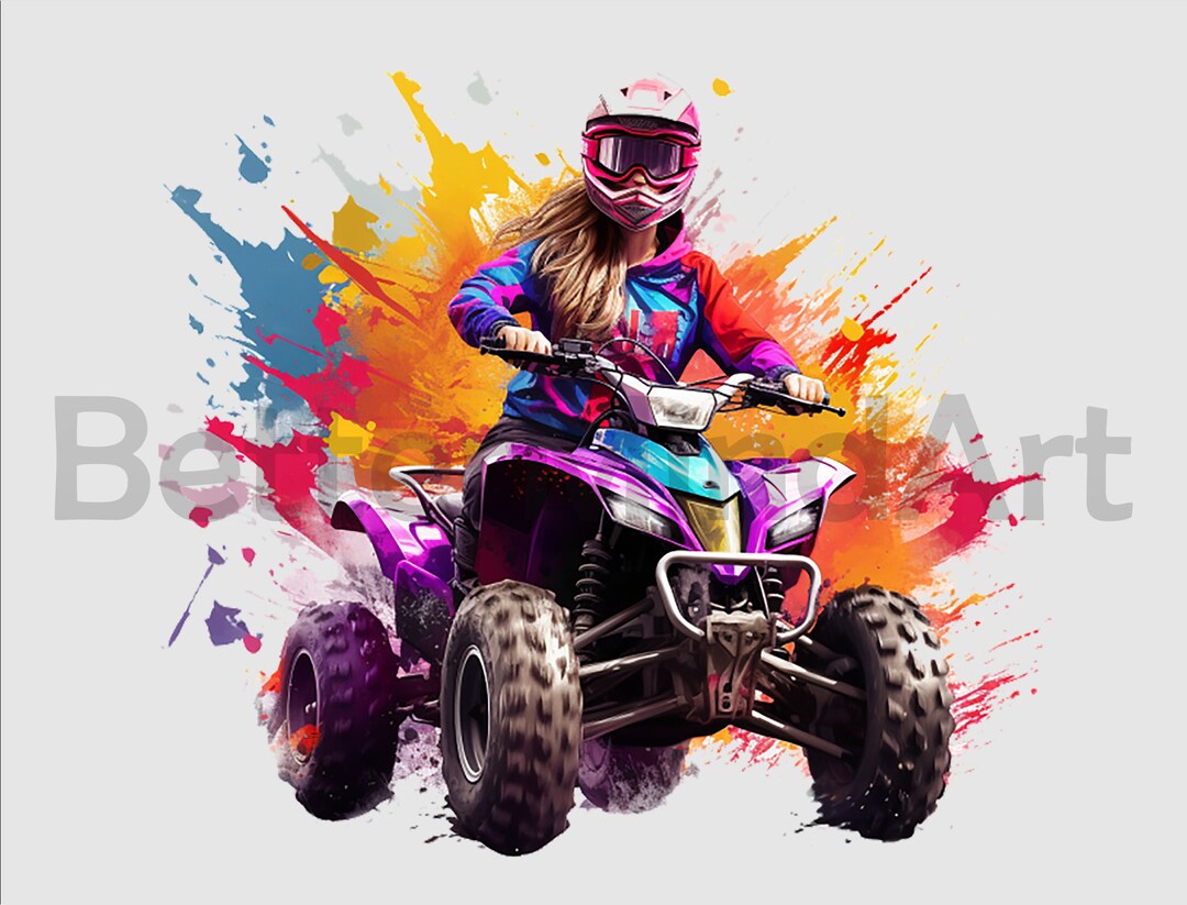 Colorful ATV Lady Driver Png , Sublimation Designs -digital Download ...