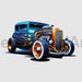 Cool Blue Classic Hot Rod Car Sublimation Designs - Hot Rod PNG , Hot ...