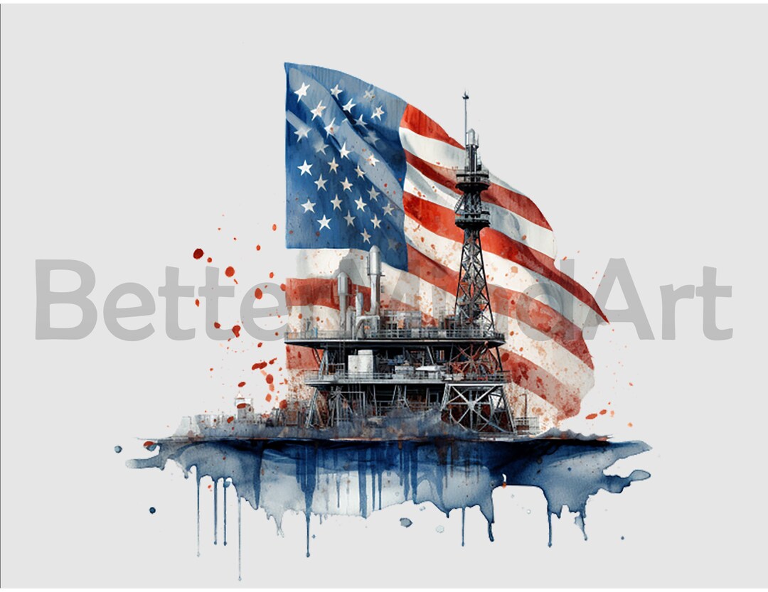 American Distress Flag Oil Rig PNG , Sublimation Designs, Digital ...