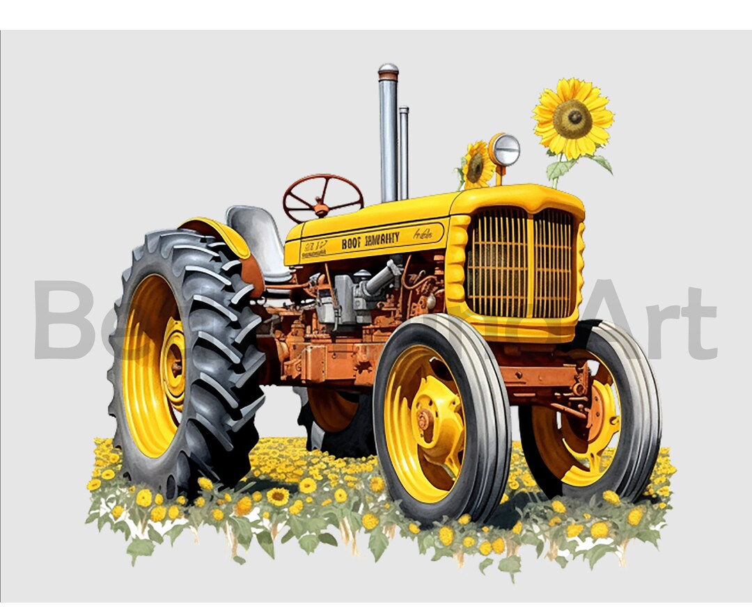 Farm Sunflower Tractor Sublimation Designs T-shirt, Tractor Png ...
