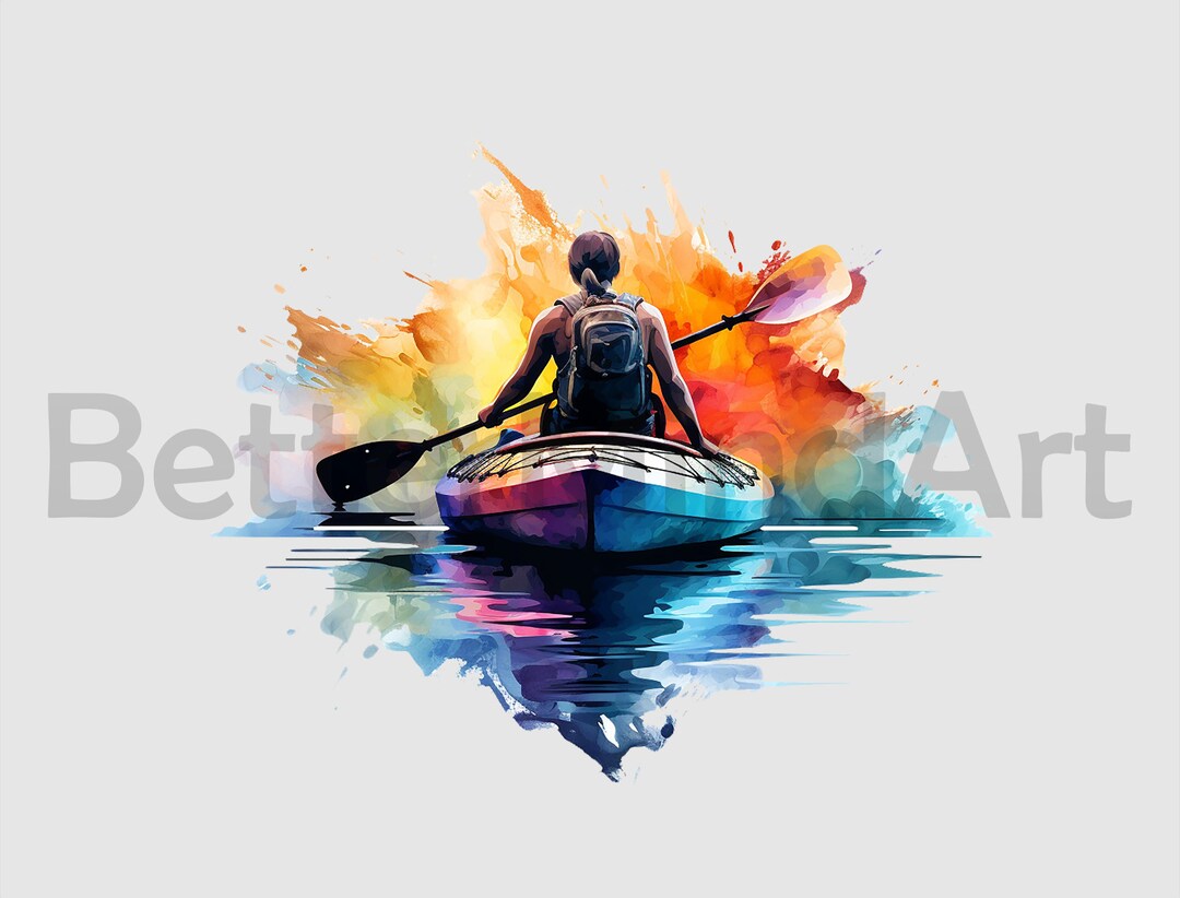 Cool Kayaking #02 Sublimation Designs T-shirt, Kayak Png, Kayaking ...