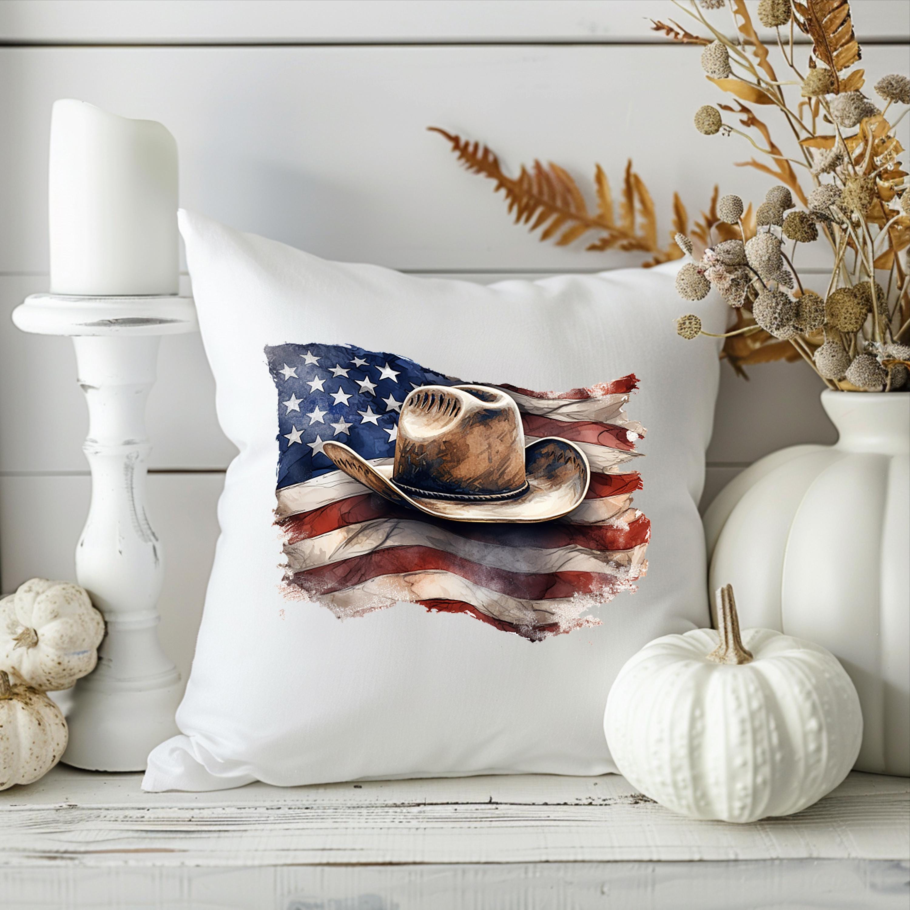 American Distress Flag Western Hat Sublimation Designs T-shirt, Cowboy ...