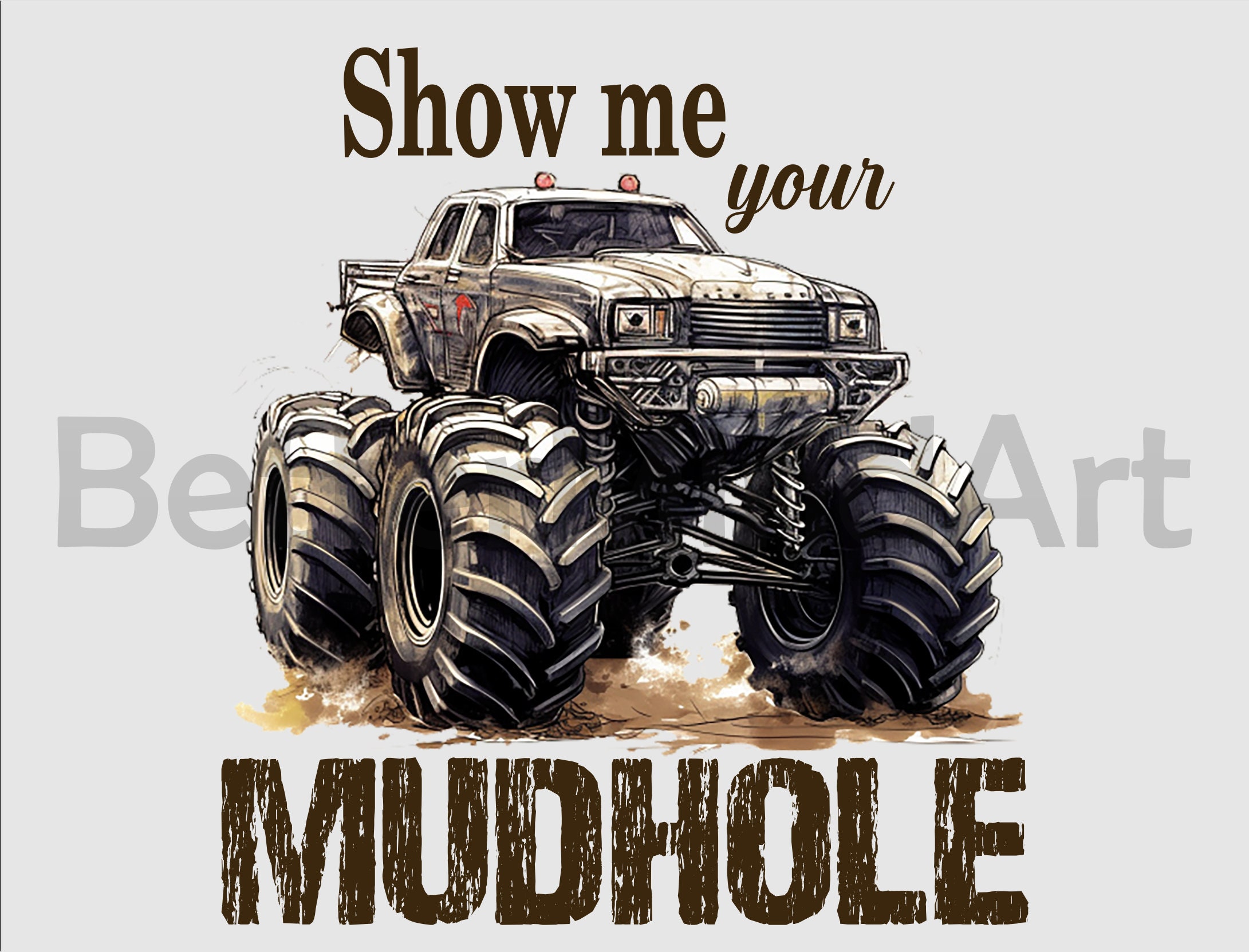 Mud Dirt Monster Truck Sublimation Designs - Monster Truck PNG ...