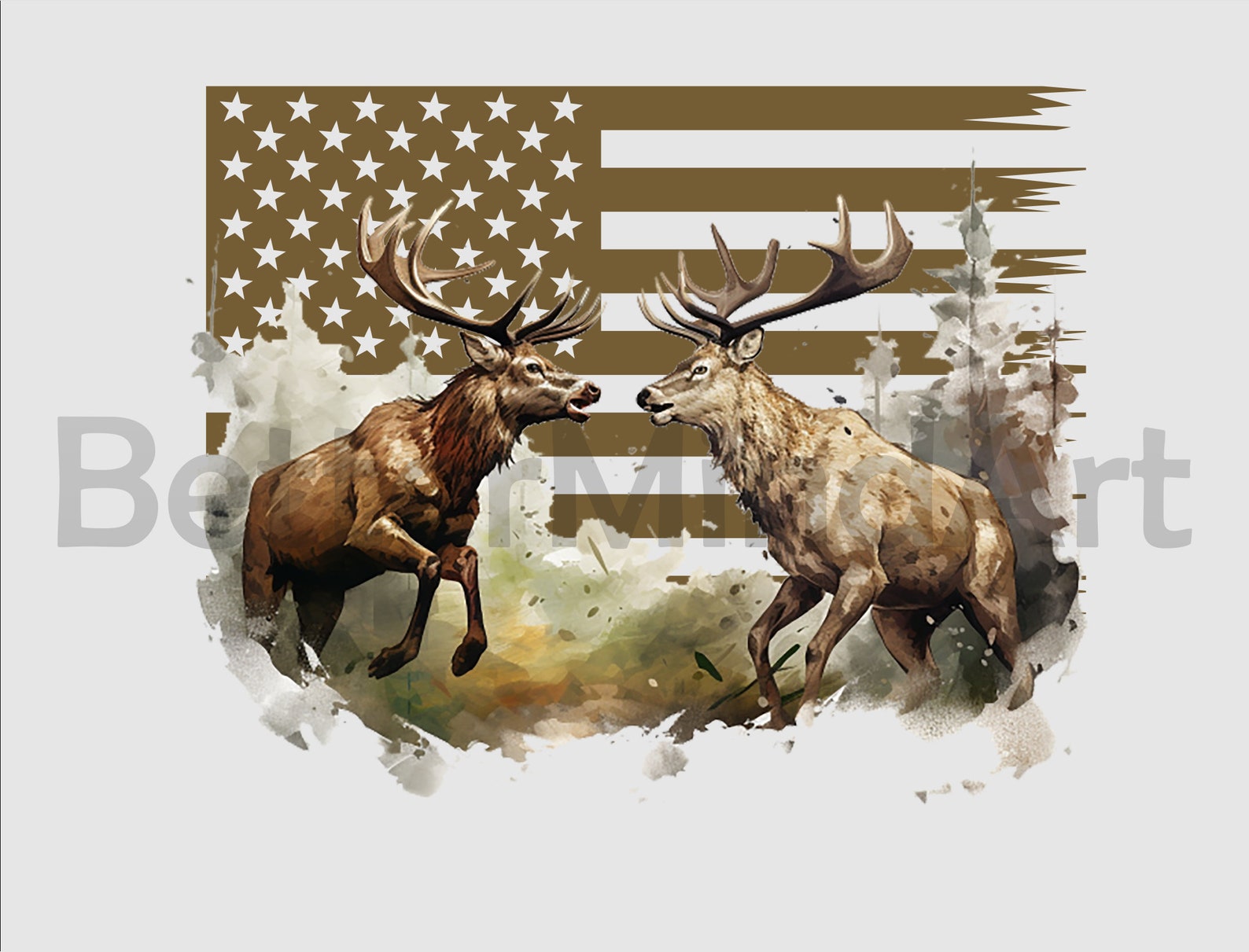 American Distress Flag Deer's #08 Sublimation Designs T-shirt, Deer Png ...