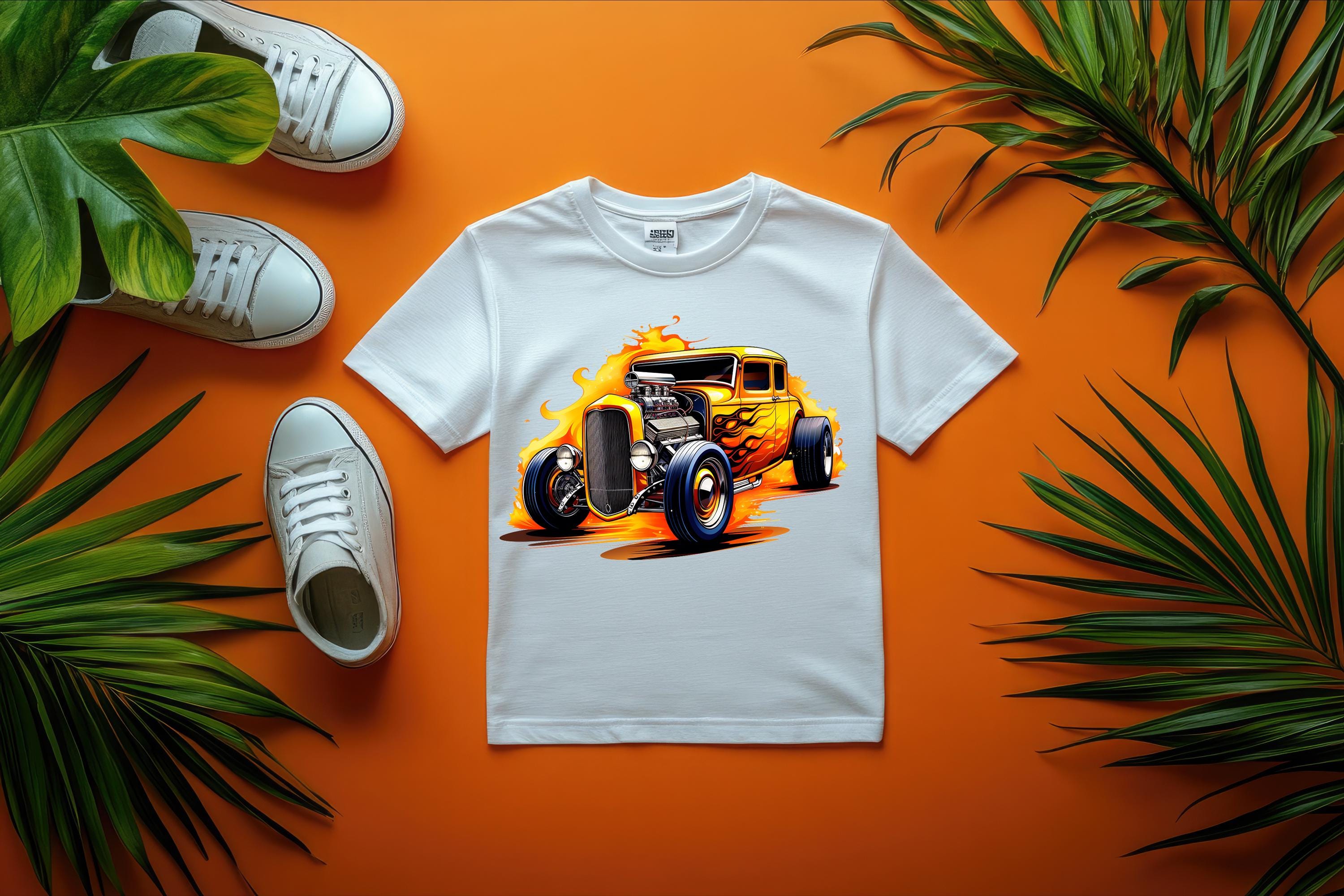 Flaming Classic Hot Rod Car Sublimation Designs - Hot Rod PNG , Hot Rod ...