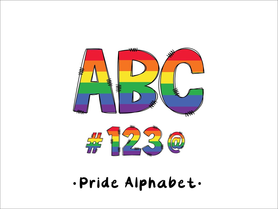 Pride Alphabet and Numbers Svg, LGBT Alphabet Cut Files, Rainbow ...
