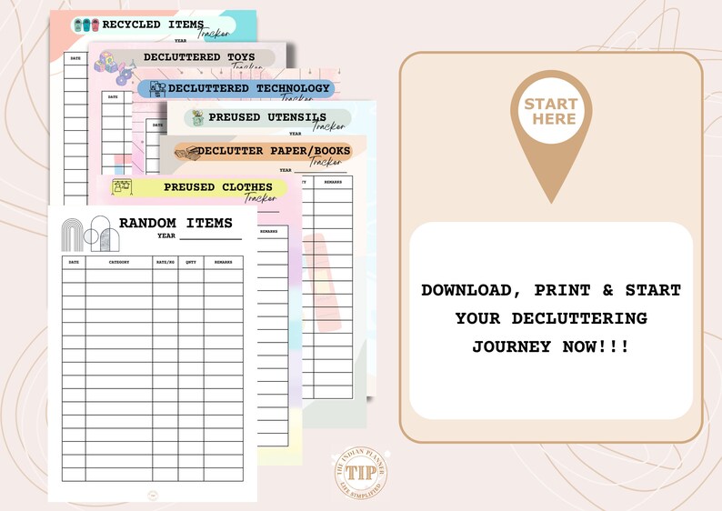 Decluttering Trackers 30 Days Digital Decluttering Chart - Etsy