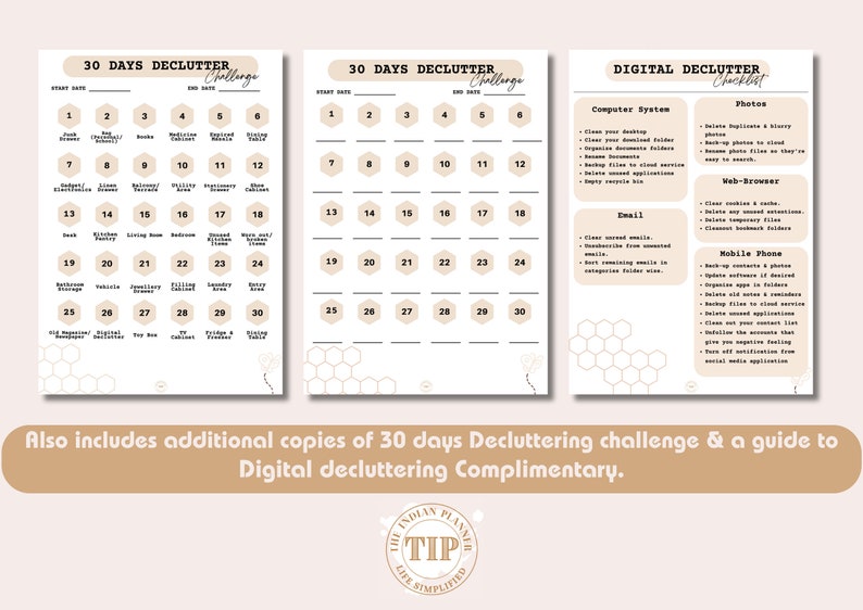 Decluttering Trackers 30 Days Digital Decluttering Chart - Etsy