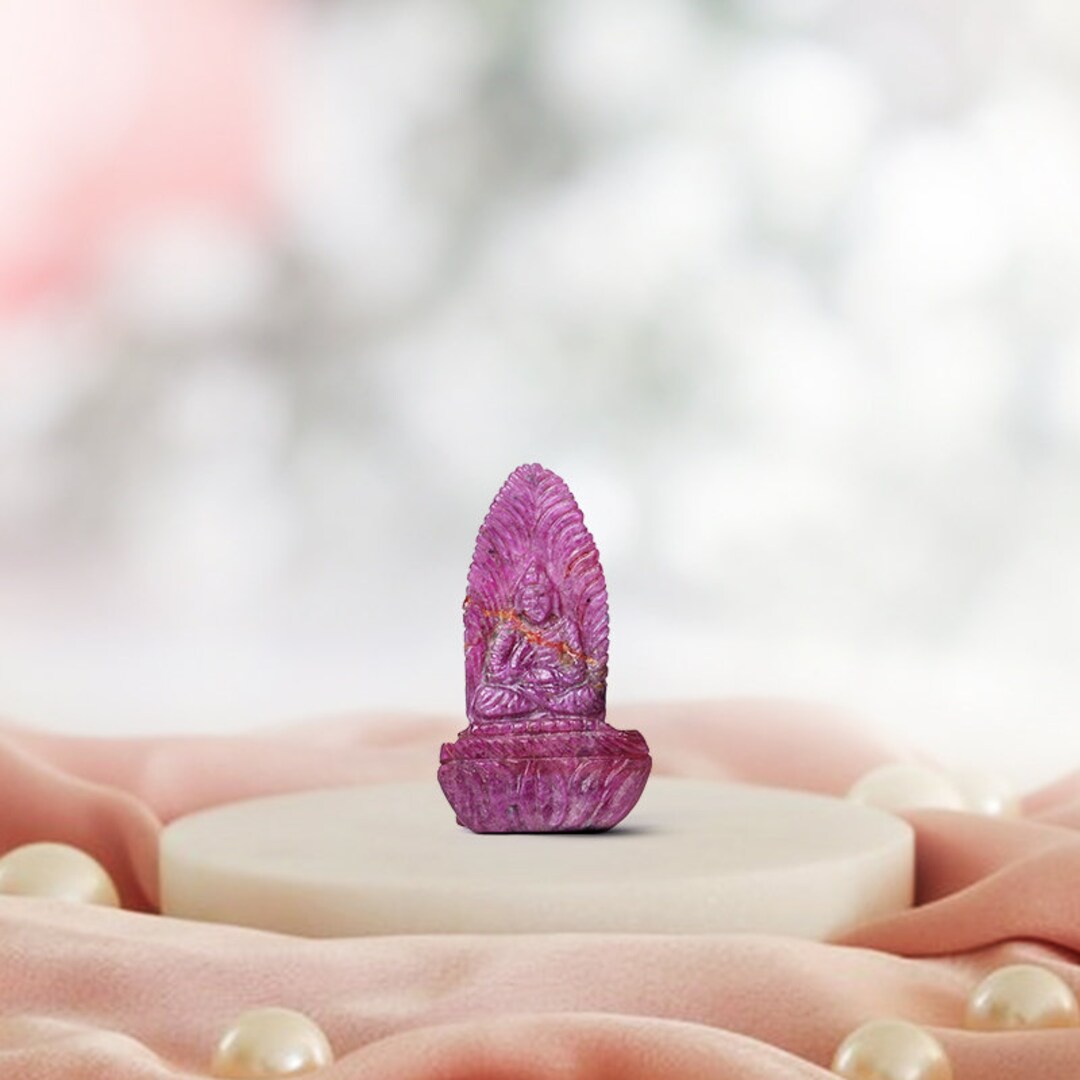 Serenity Buddha Carved in African Ruby by Gemskraft India - Etsy