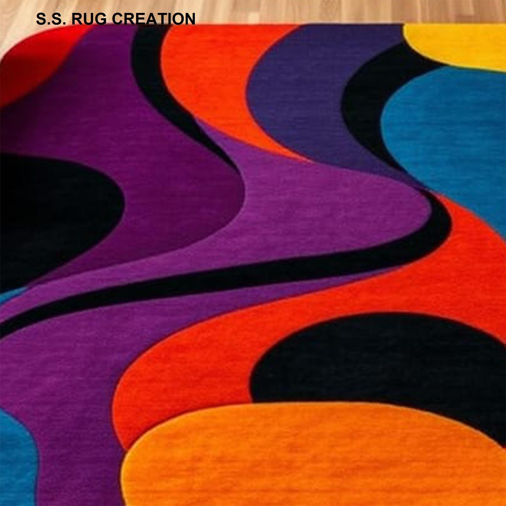 Vibrant Abstract Rug – Bold Multicolor Modern Design for Artistic ...