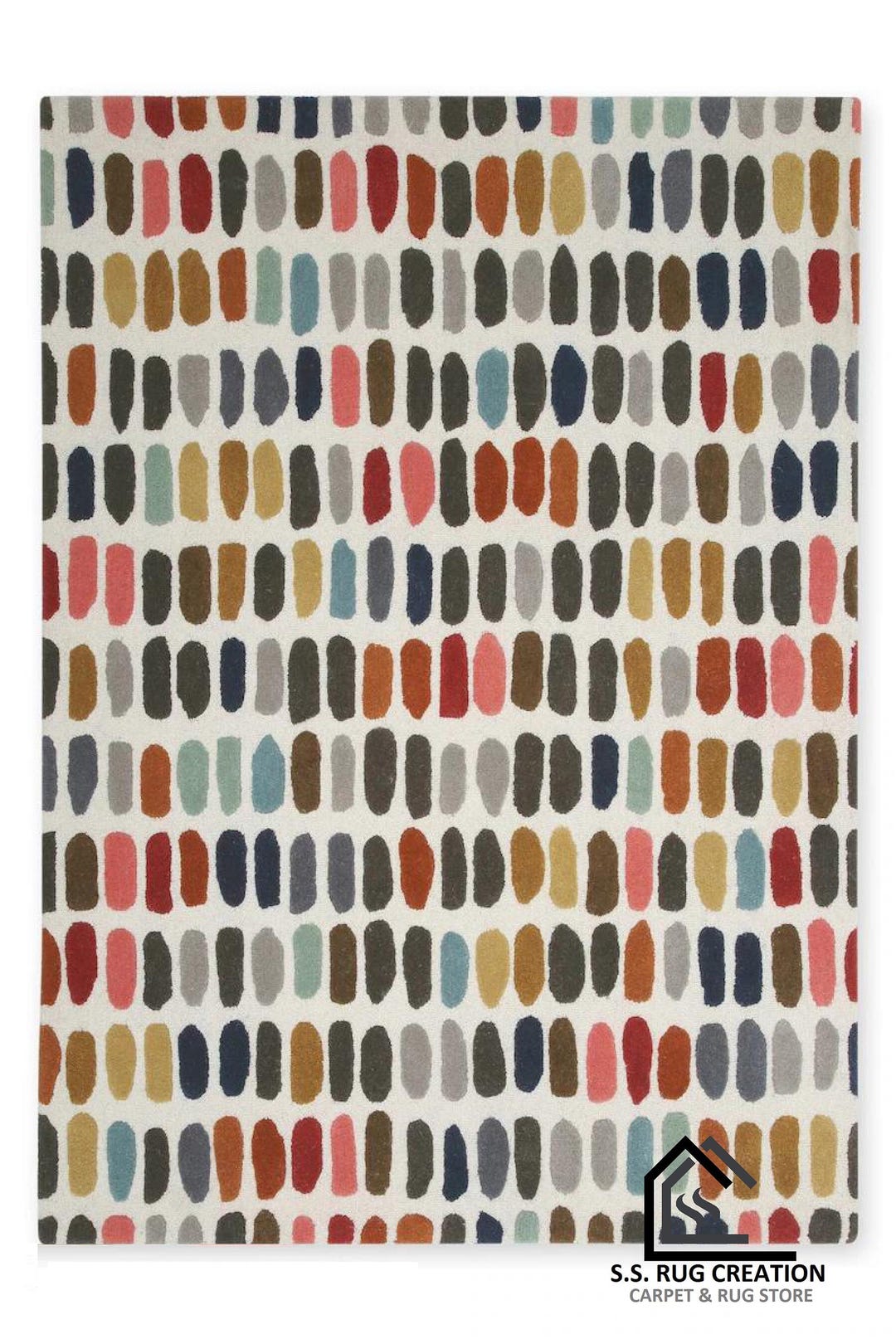 Pebbles Rug Multicolored, Luxury Hand Made-tufted 100% Wool Handmade ...