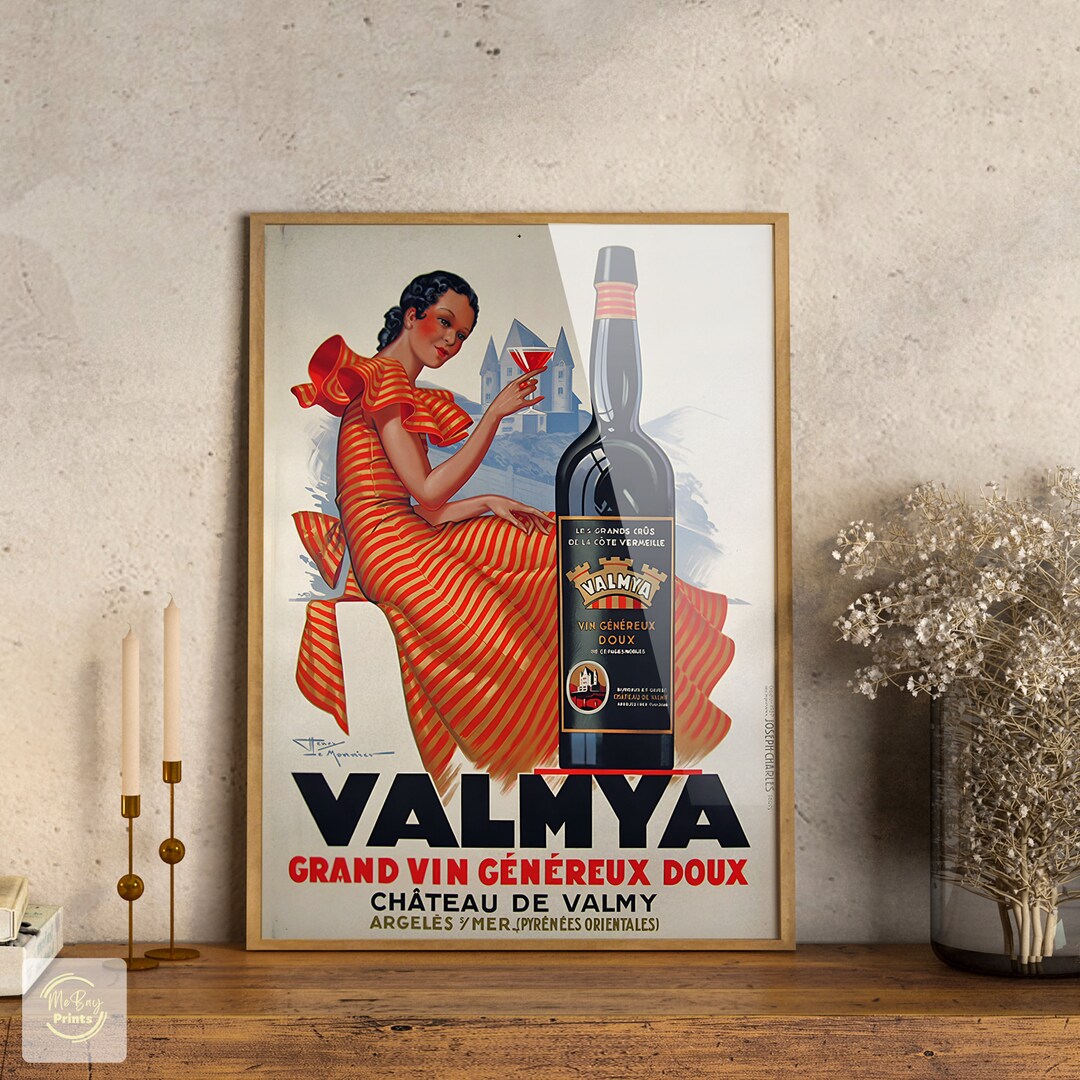 Valmya Vin Alcohol Poster, Beer Poster, Cocktail Poster, Retro Alcohol ...