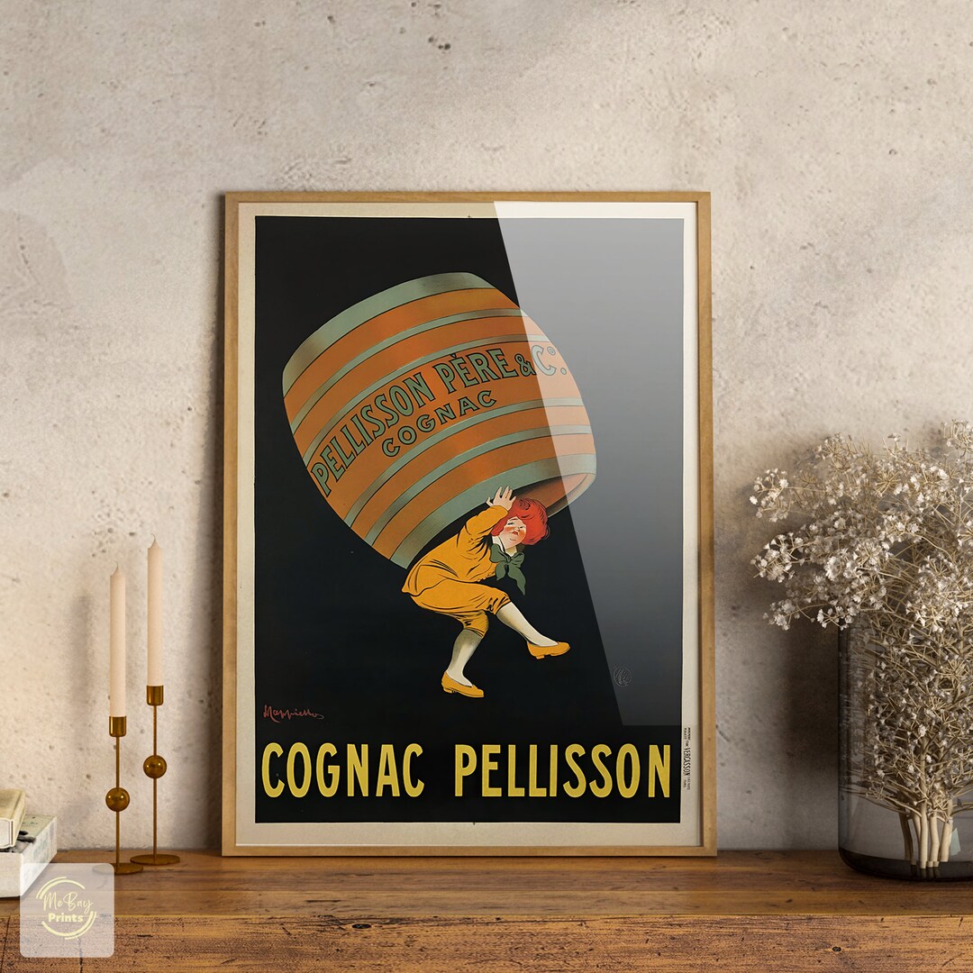 Cognac Pellisson Alcohol Poster, Beer Poster, Cocktail Poster, Retro ...