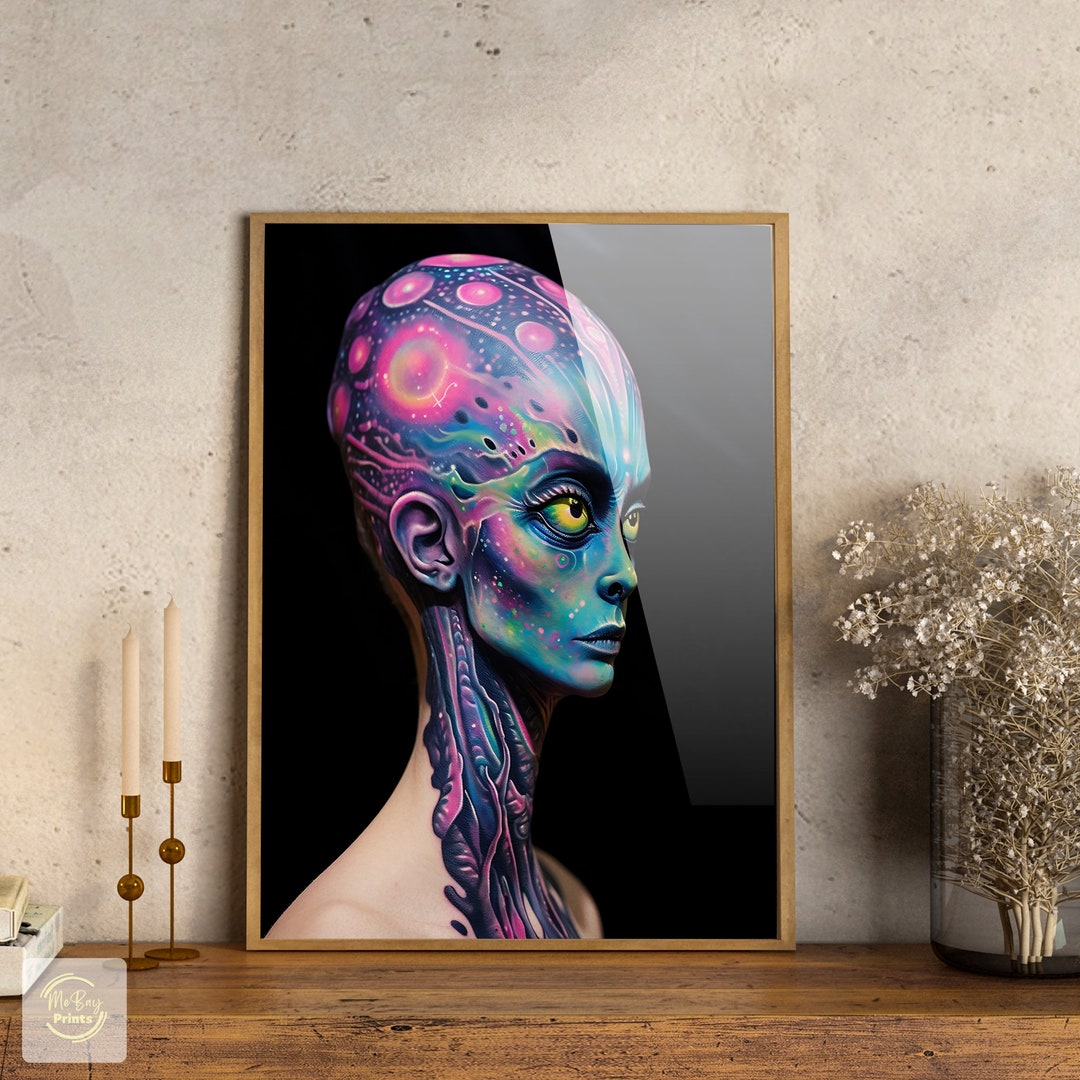 Cosmic Alien Woman Vintage Poster Psychedelic Trippy - Etsy