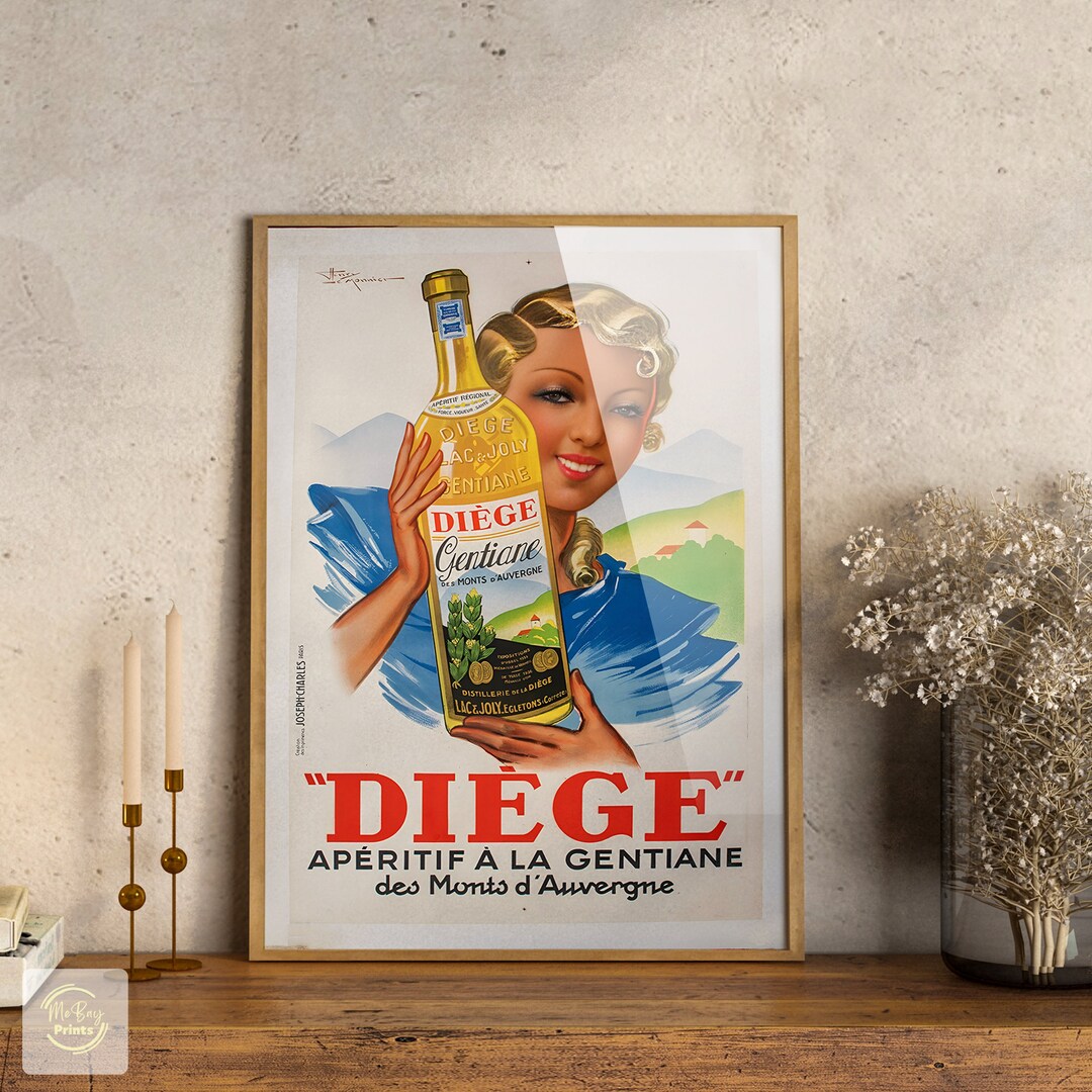 Diege Aperitif Alcohol Poster, Beer Poster, Cocktail Poster, Retro ...