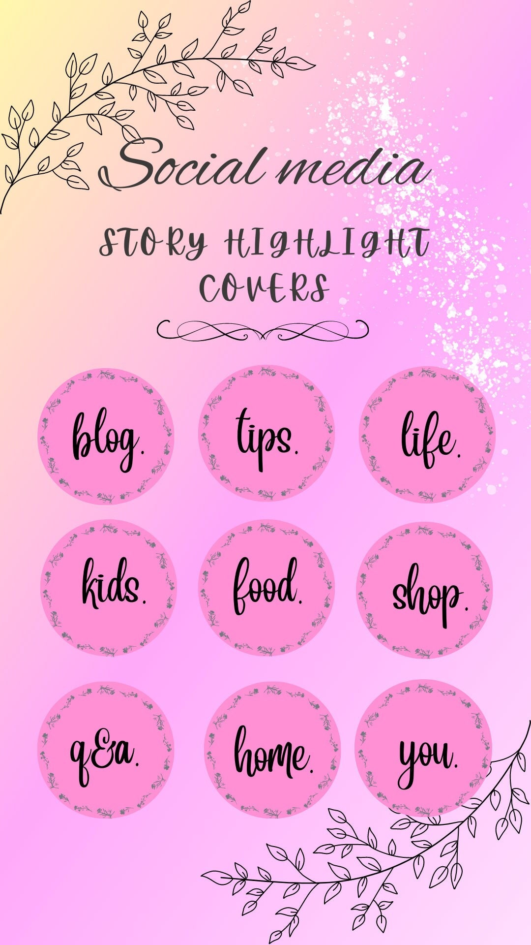 Instagram Story Highlight Covers DIY Editable Highlight - Etsy