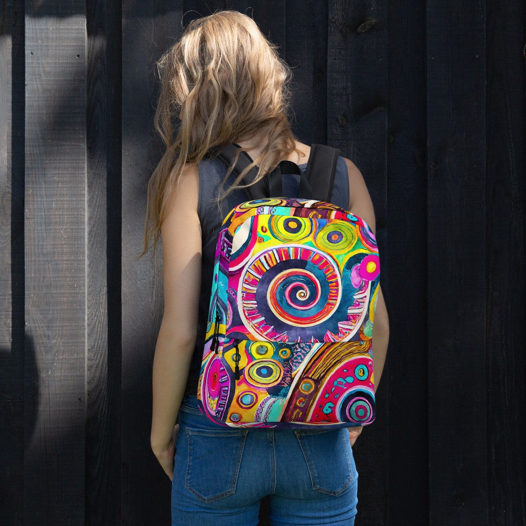 Spiral Art Design Backpack - Etsy