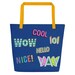 Large Text Graphic Blue Tote Bag 16" X 20" | Large Beach Bag - Etsy