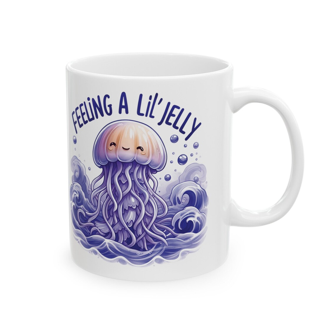 Jellyfish Ceramic Mug 11oz | Feeling A Lil Jelly Coffee Mug - Etsy