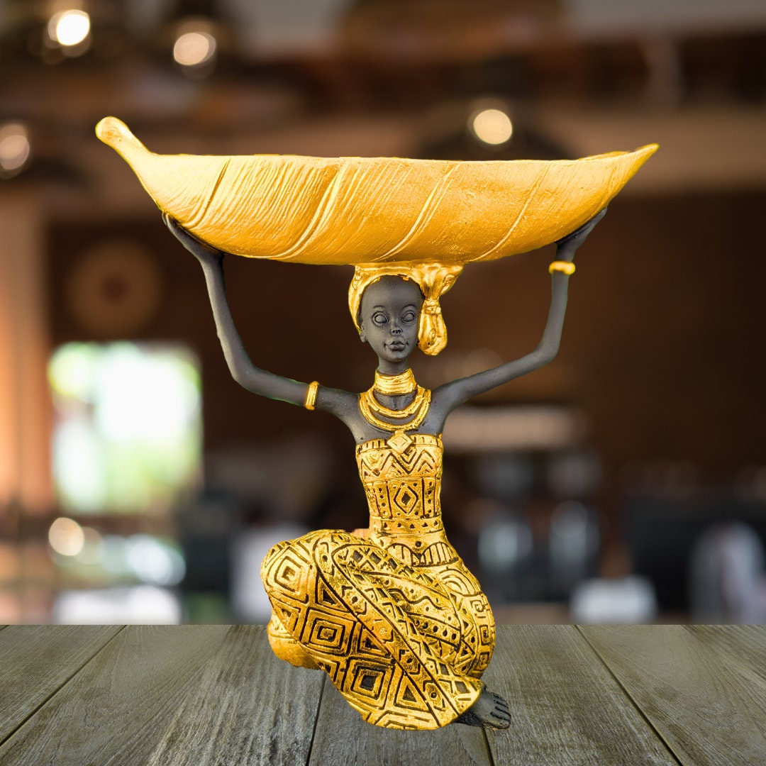 Nigro Lady Statue Multipurpose Home Décor Basket 23 Cm/african - Etsy