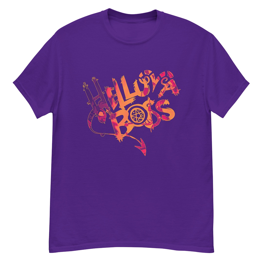 Helluva Boss Logo Men's Classic Tee Pink Yellow Purple Stolas Blitzo ...